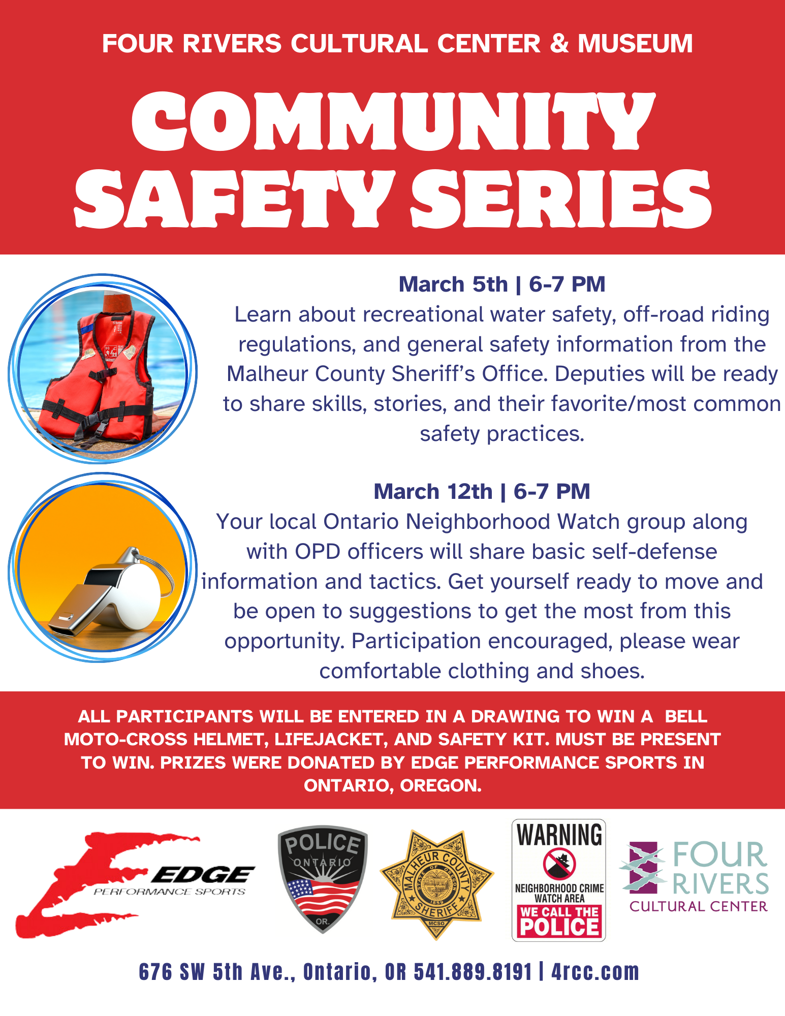 Community Safety Series – Four Rivers Cultural Center