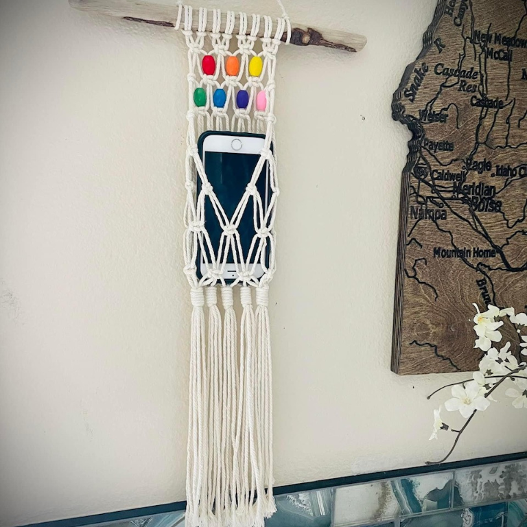 Kids Macramé Art Series: Making Macrame Phone Holder – Four Rivers ...