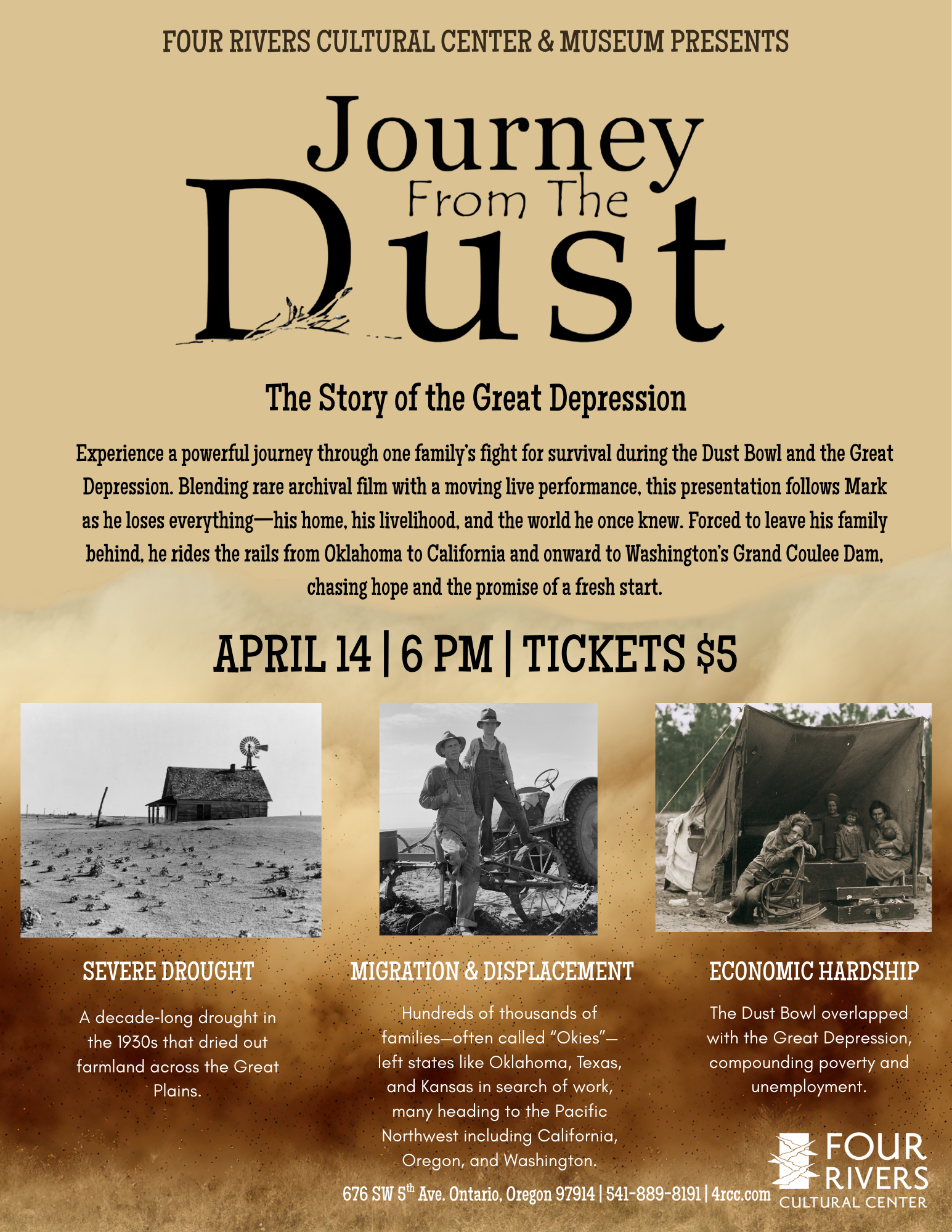 Living Voices: Journey From the Dust (Public) – Four Rivers Cultural Center